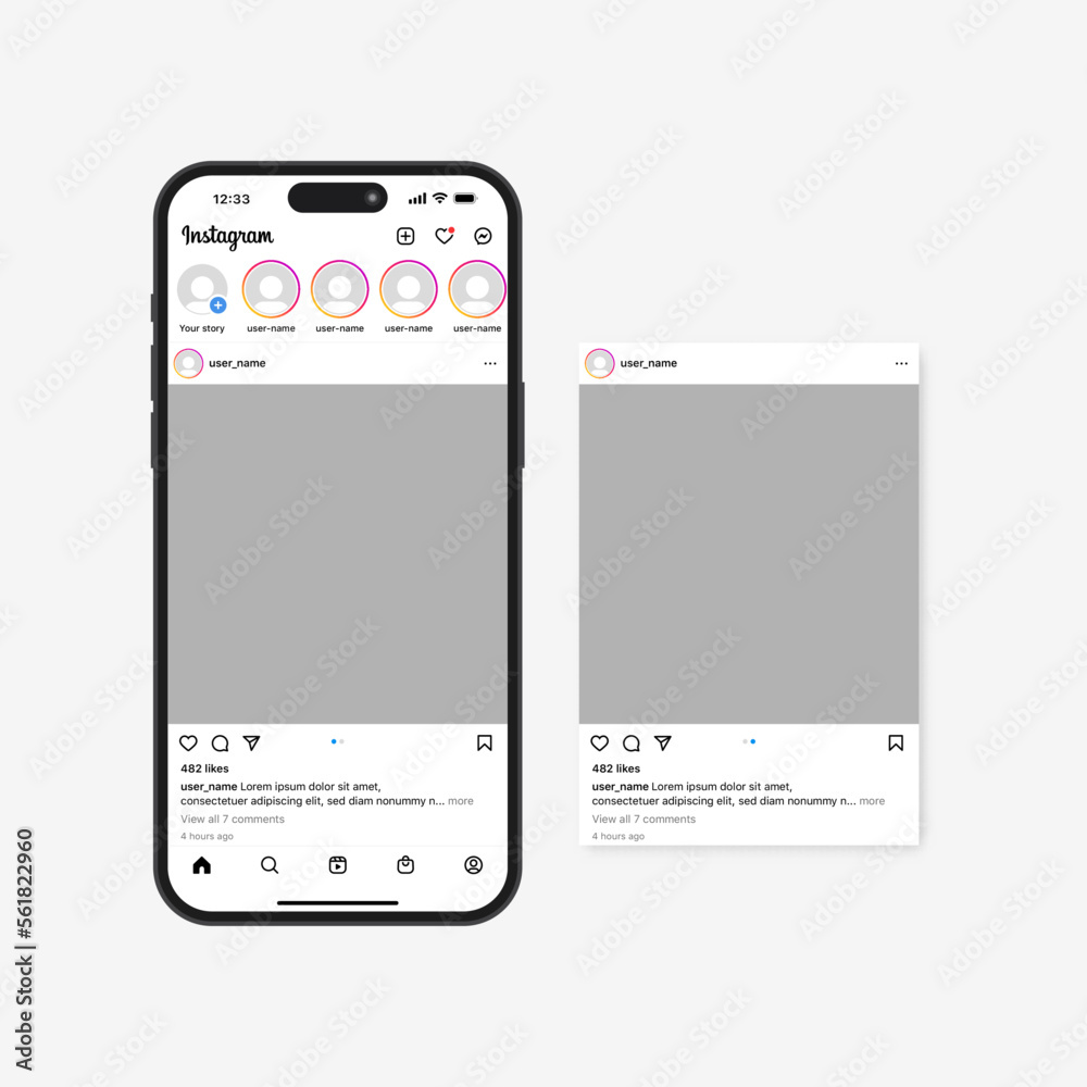 instagram mockup social media post template , instagram feed post ...