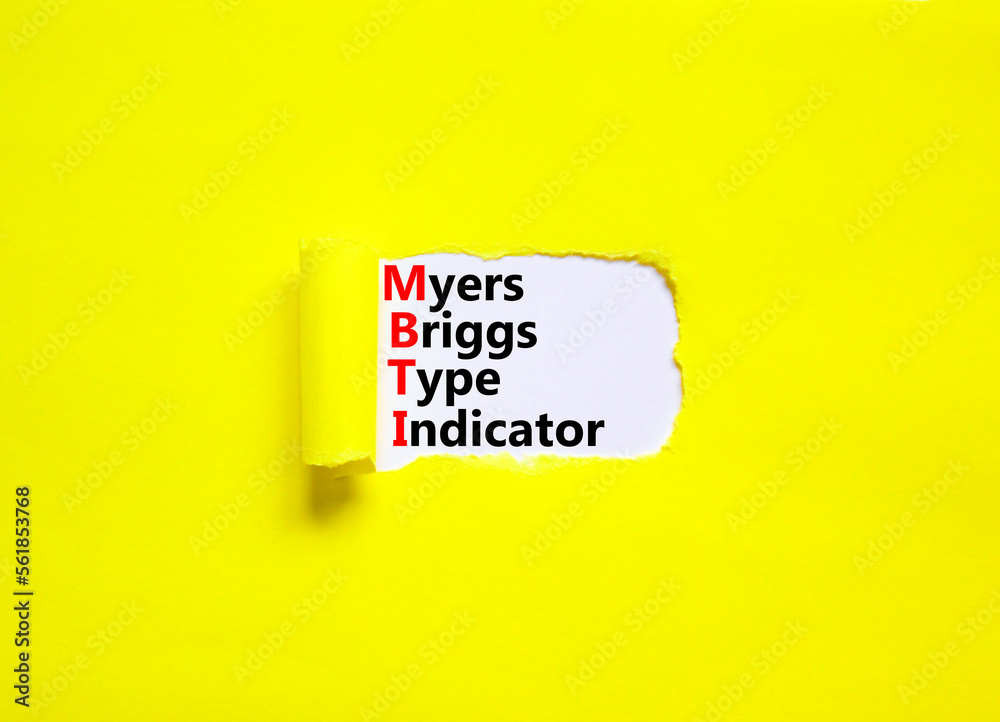 MBTI Myers Briggs type indicator symbol. Concept words MBTI Myers ...