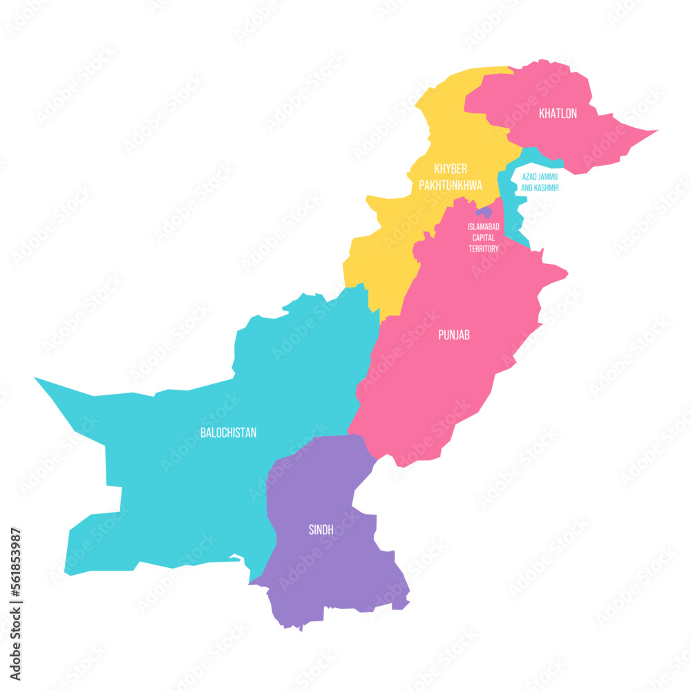 Vector de Stock Pakistan political map of administrative divisions ...