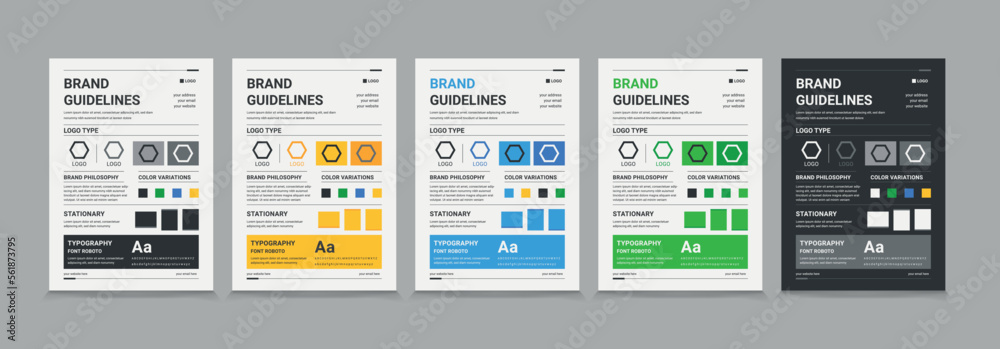 A4 Brand Guidelines poster design, Brand guideline template eps 10 素材庫 ...