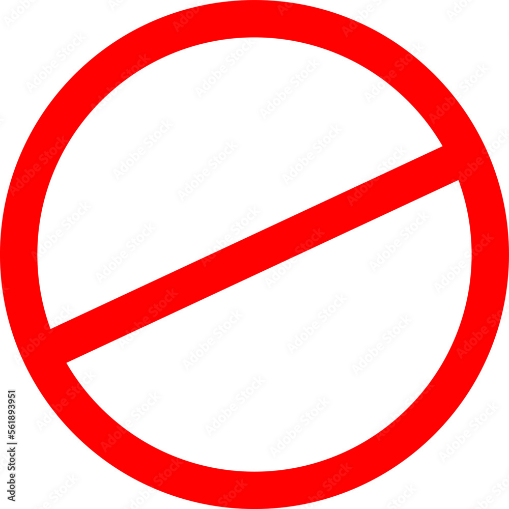 Sign forbidden. Icon symbol ban. Red circle sign stop entry ang slash ...