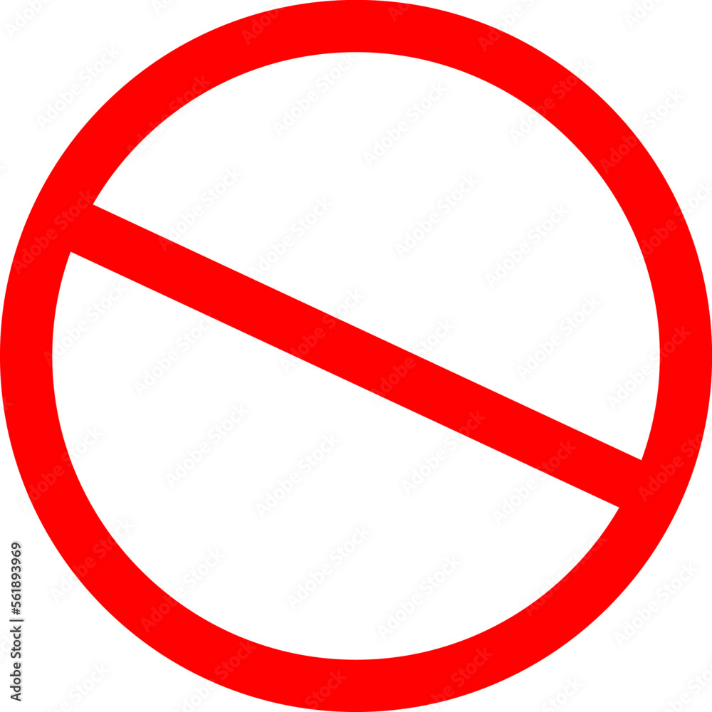 Sign forbidden. Icon symbol ban. Red circle sign stop entry ang slash ...