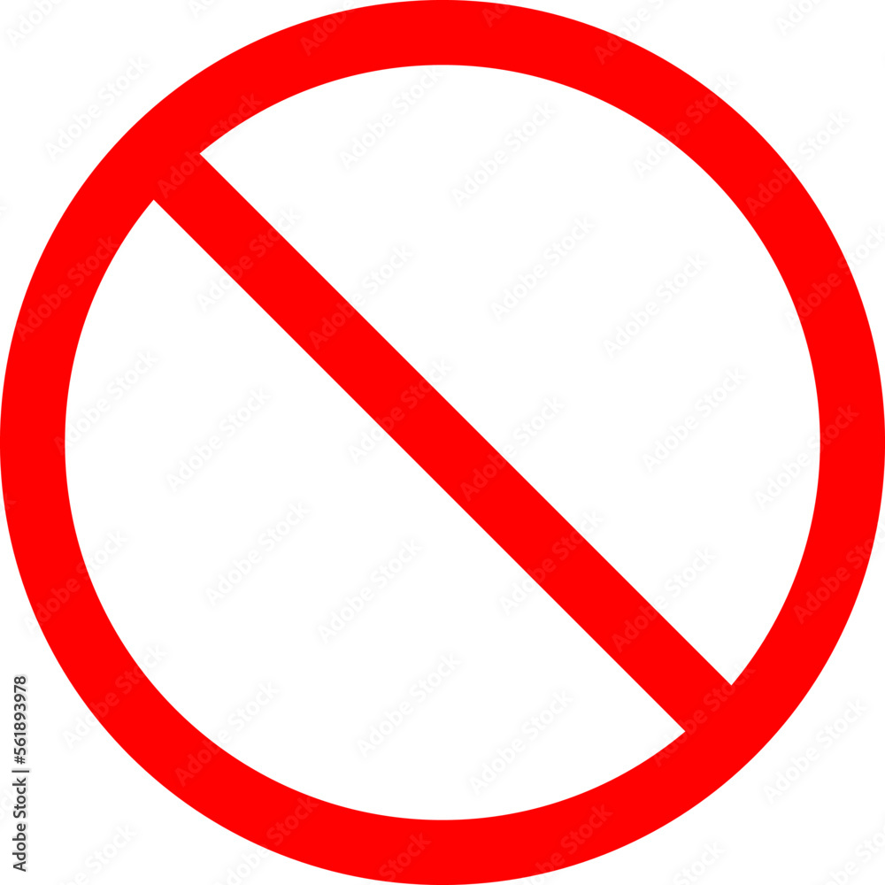 Sign forbidden. Icon symbol ban. Red circle sign stop entry ang slash ...