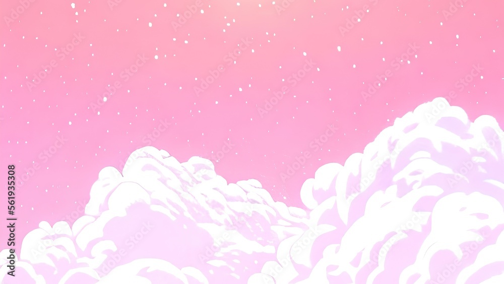 Pink sky landscape with clouds and mountains for 16:9 wallpapers. Pink ...