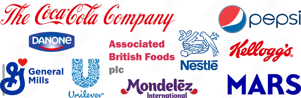 Top-10 consumer companies. Big corporations of food and drink products ...