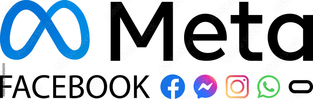 Meta logo. Meta, Facebook rebrand concept. Meta icon in blue color ...