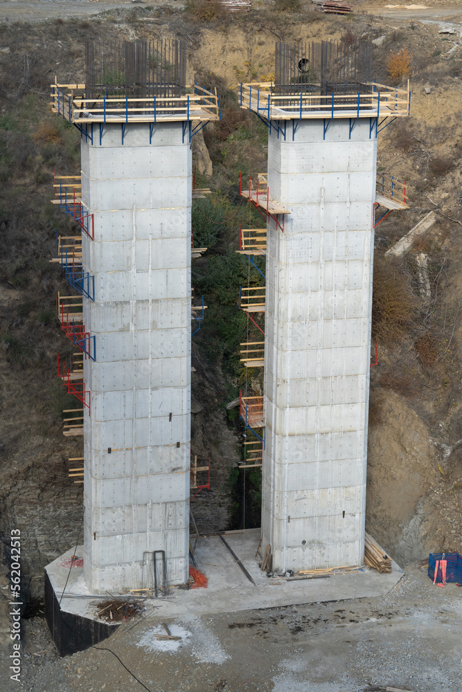 Process construction bridge for cars or trains and road transport ...