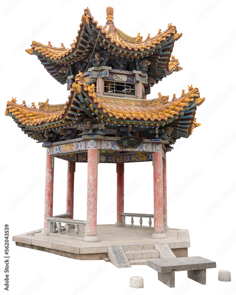 Isolated PNG cutout of a traditional Chinese gazebo on a transparent ...