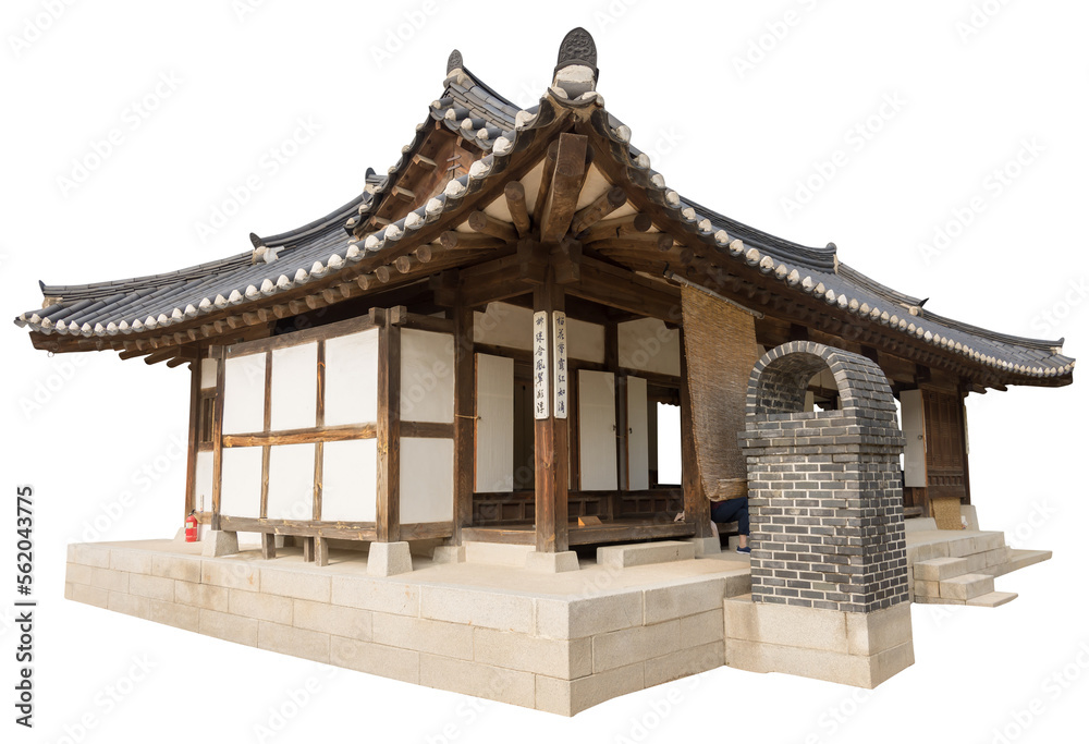 Isolated PNG cutout of a traditional and luxurious Korean house on a ...