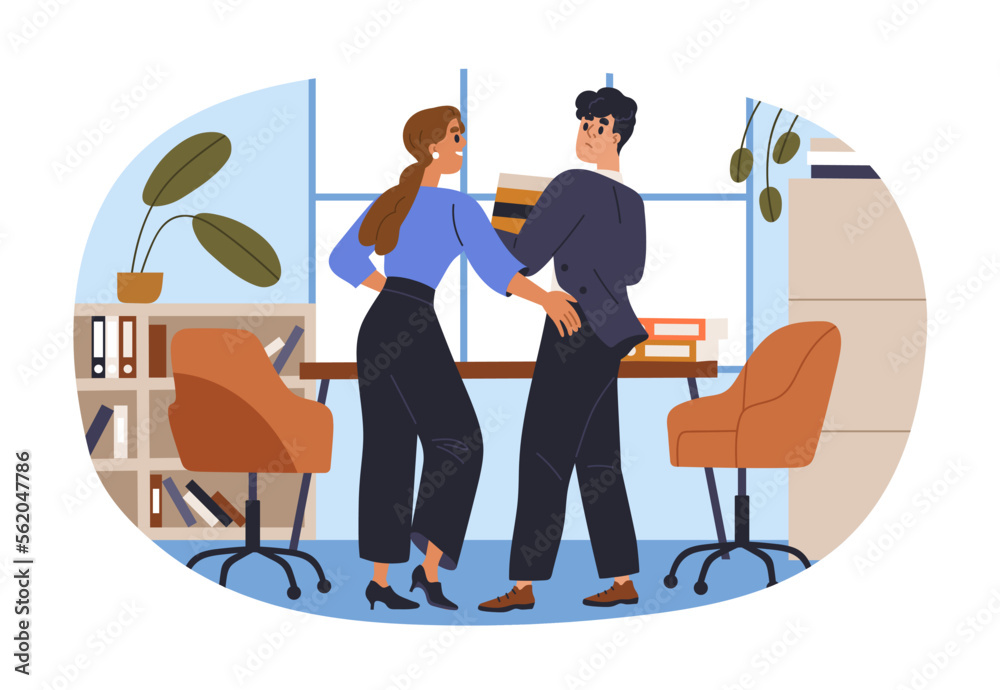 Image vectorielle Stock Workplace harassment, sexual abuse, violence in ...