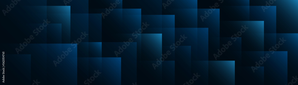 Dark blue abstract square background. Modern transparent geometric ...