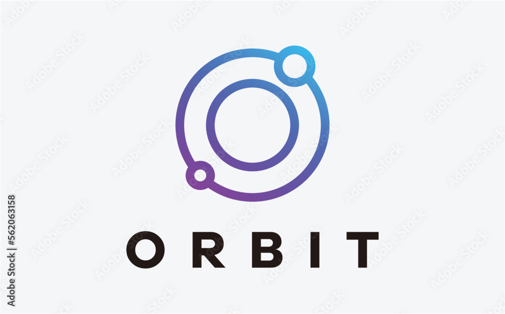 LOGO ORBIT LINE SIMPLE MODERN GALAXY Stock Vector | Adobe Stock