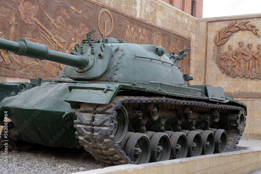 Cairo, Egypt, January 7 2023: old tanks, armored fighting vehicle used ...