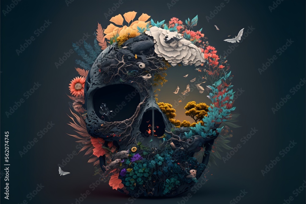 Skull. Loss of Biodiversity. Environmental degradation. Endangered ...