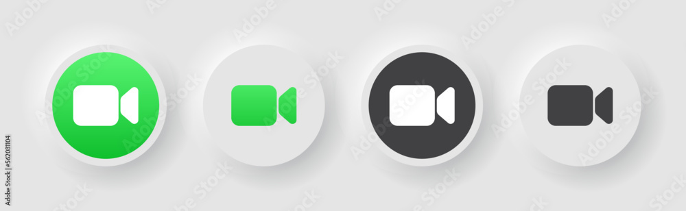 FaceTime logo round icons. Neumorphism style. Stock Vector | Adobe Stock