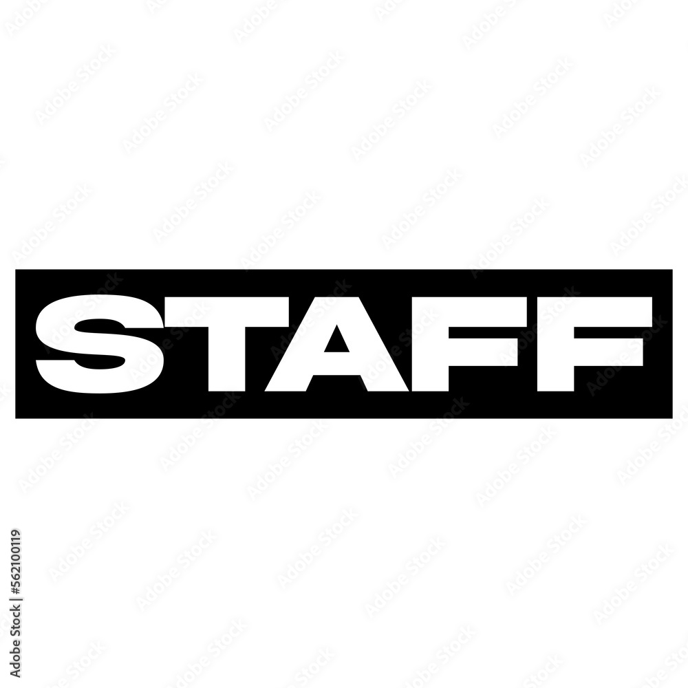 Ilustración de Stock Staff text label on Transparent Background | Adobe ...