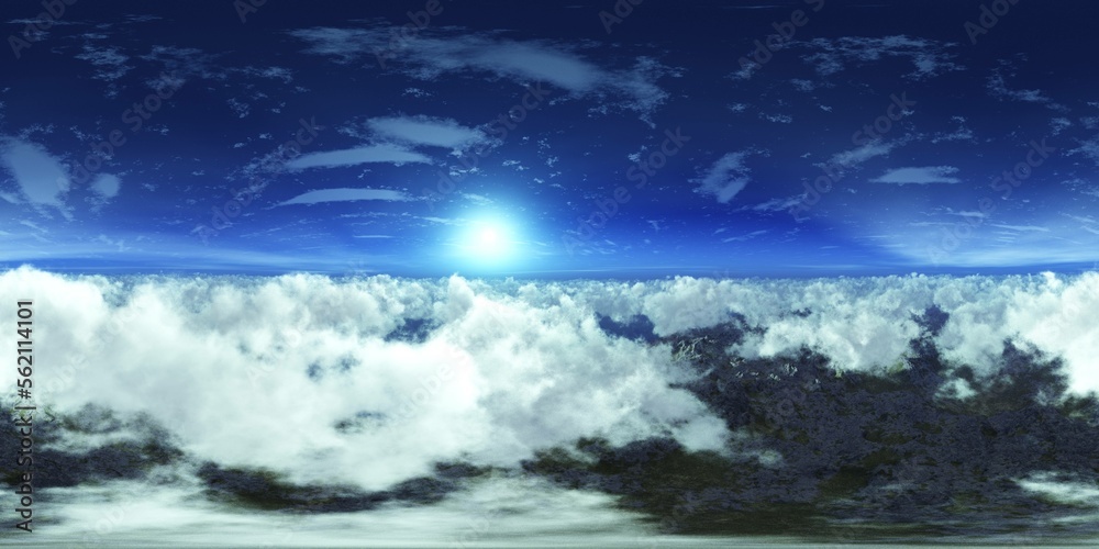 Panorama of clouds, HDRI, environment map , Round panorama, spherical ...