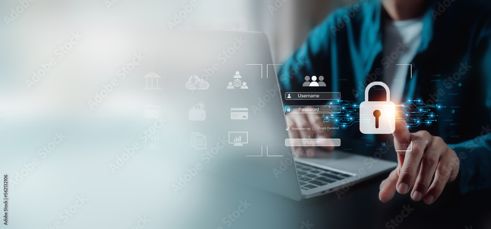 User Authentication System With Username And Password Cybersecurity Concept Global Network