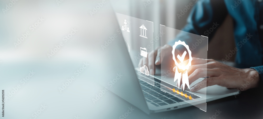 Stock-Foto „The company's product quality certificate is compliant, the ...