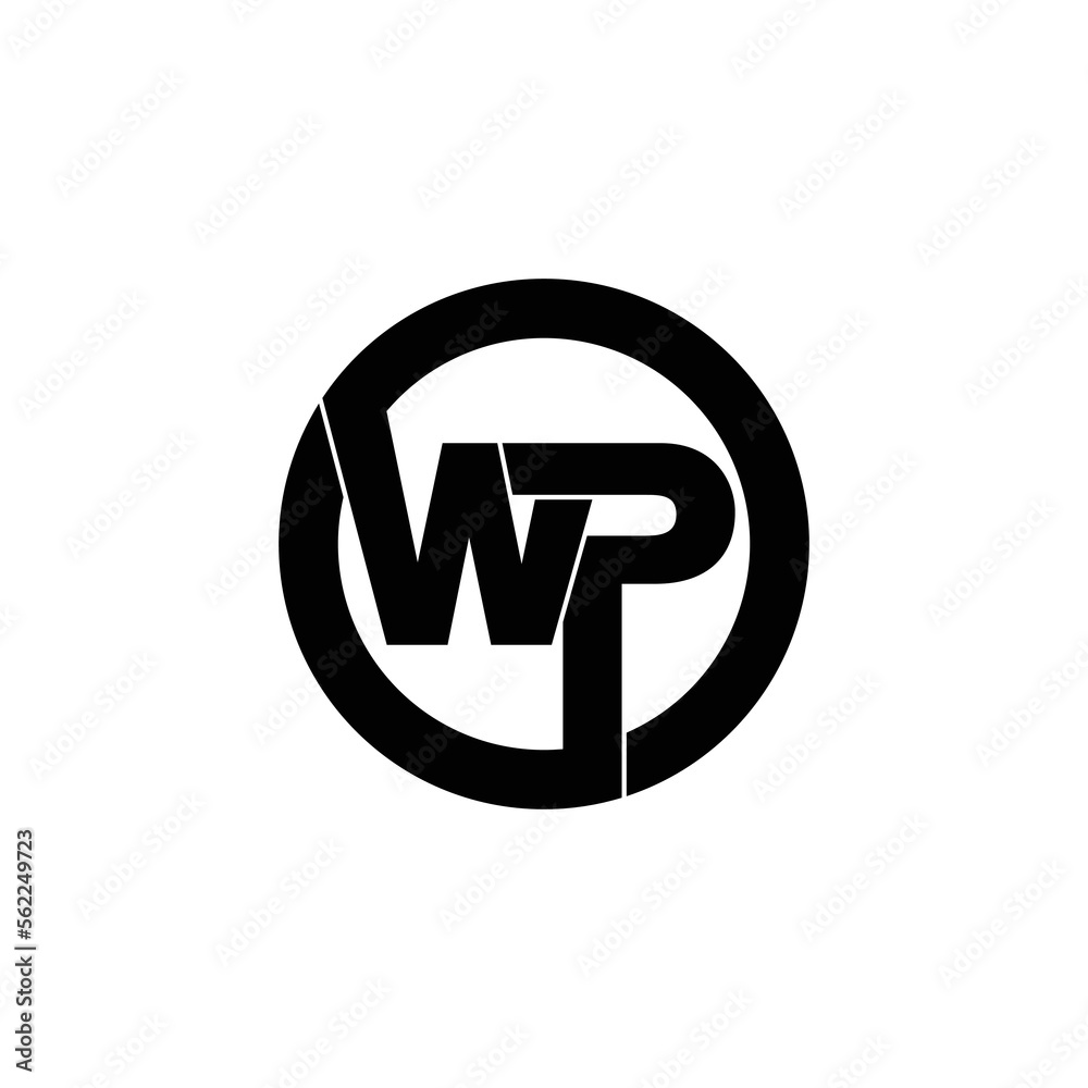 Letter WP circle logo design vector Stock Vector | Adobe Stock