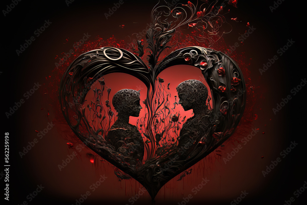 Valentines Day Hearts gothic romance inspired cinematic holiday with ...