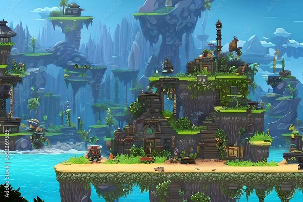 game background flat Style 2d, game background wallpaper Stock ...