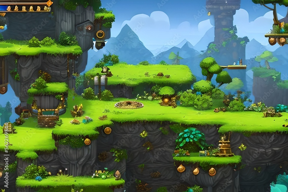 game background flat Style 2d, game background wallpaper Stock ...