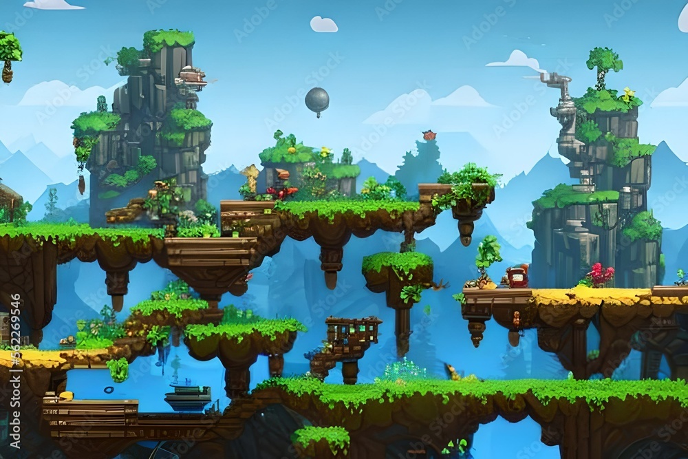 game background flat Style 2d, game background wallpaper Stock ...