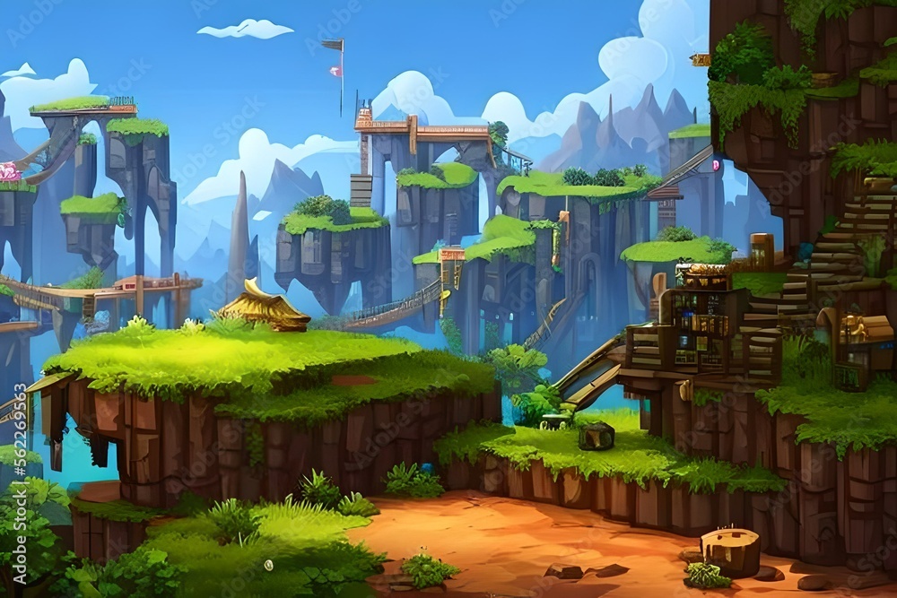 game background flat Style 2d, game background wallpaper Stock ...