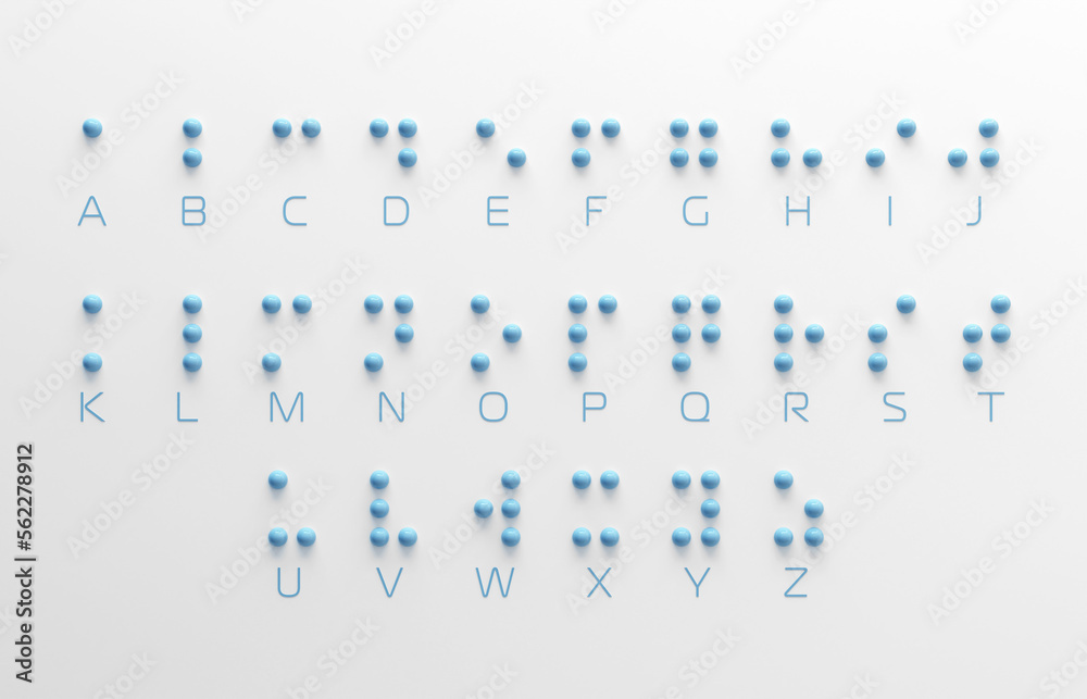 Stock-Illustration „Braille Alphabet Guide A-Z Visually Writing System. Braille Language. Blind ...