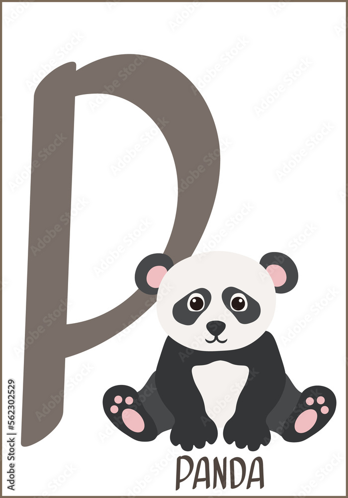 Alphabet cards for kids. Educational ABC card for preschool education ...