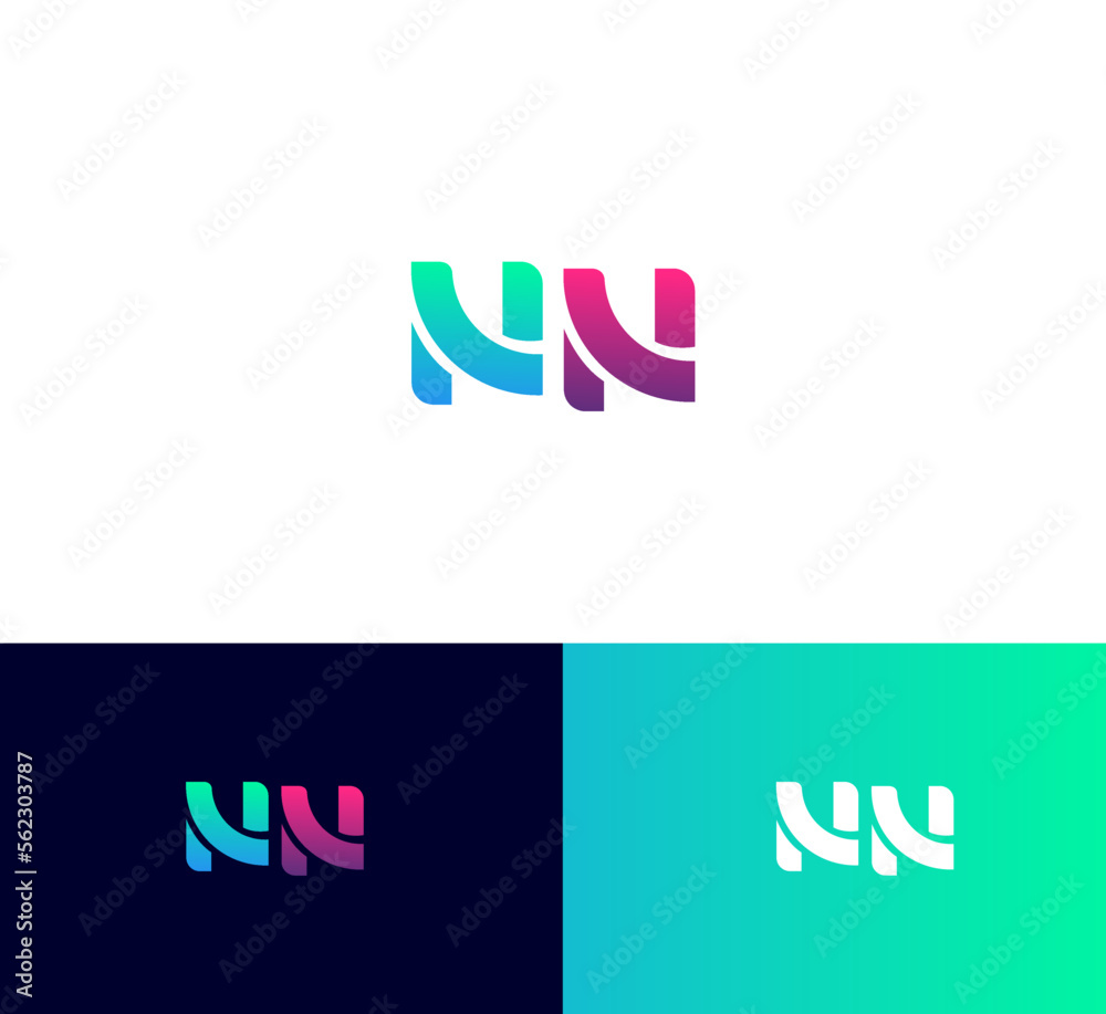 NN letter logo design template elements. Modern abstract digital ...