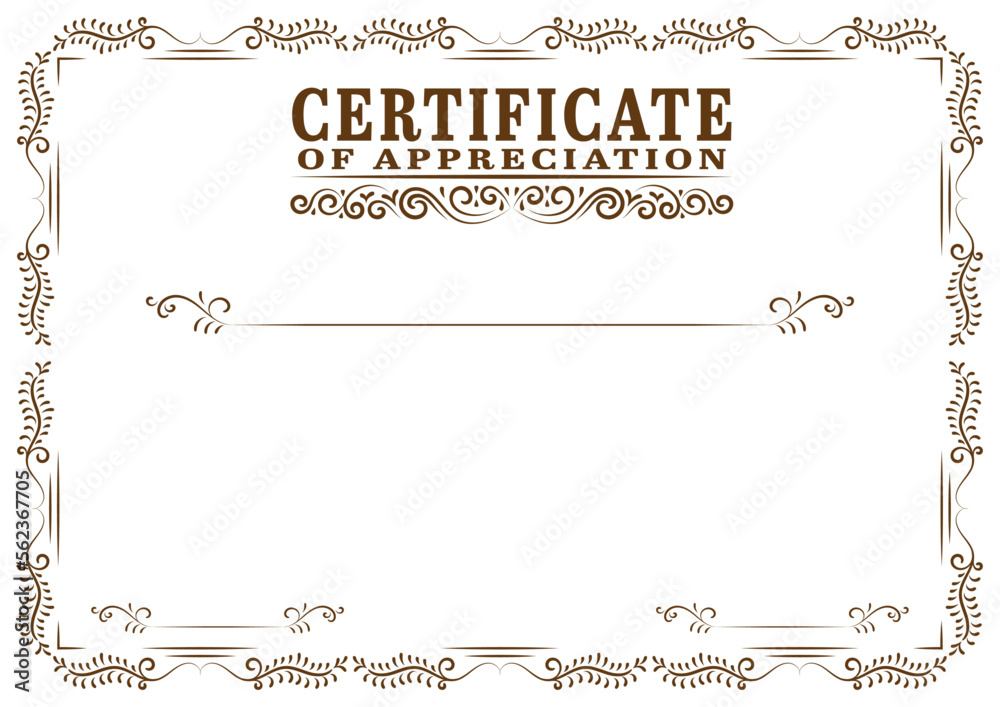 A4 size vintage style certificate vector design with hand drawn ...