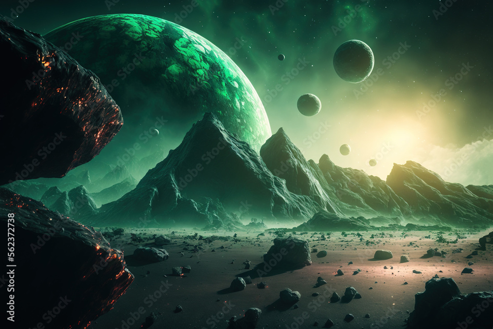 Space Galaxy Wallpaper, landscape, 4k Stock Illustration | Adobe Stock