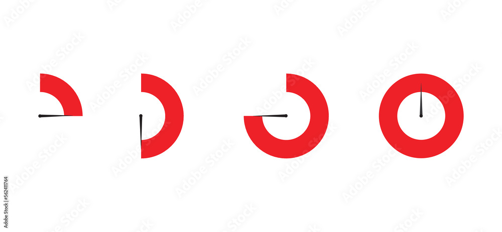 Timer Clock Stopwatch Isolated Set Icons With Different Time Countdown Timer Symbol Icon Set