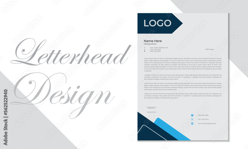 Business Letterhead Layout, Letterhead Design Layout, Stylish business ...