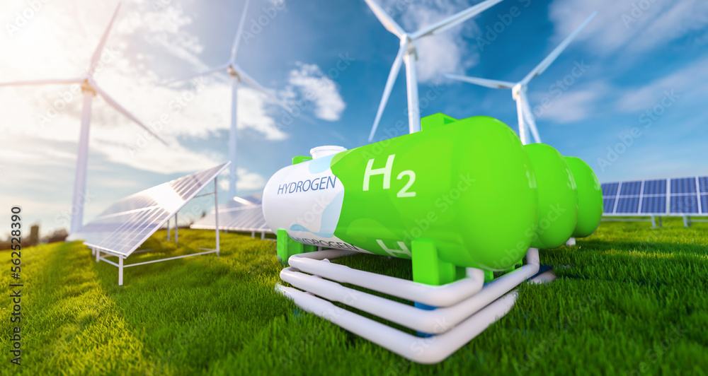 Green Hydrogen renewable energy production pipeline - green hydrogen gas for clean electricity ...