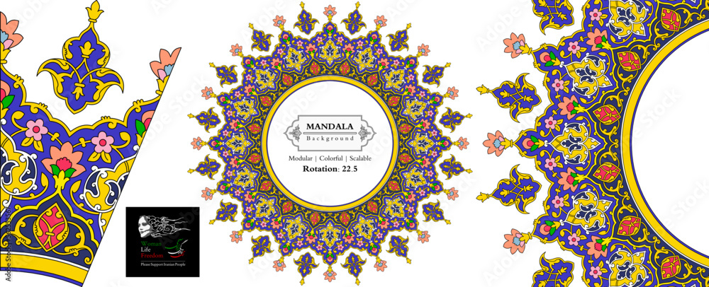 Mandala frame persian iranian arabic turkish islamic hindi indian ...