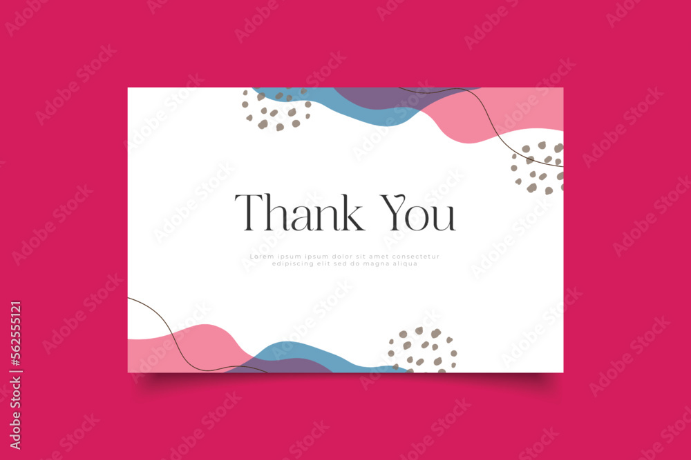 thank you card template design Stock Vector | Adobe Stock