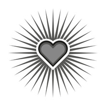 Retro Doodle Heart Rays Poster Free Stock Photo - Public Domain Pictures
