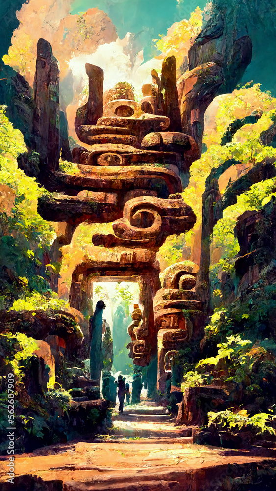 forest Maya ancient culture. Aztec and Inca civilization Generative AI ...