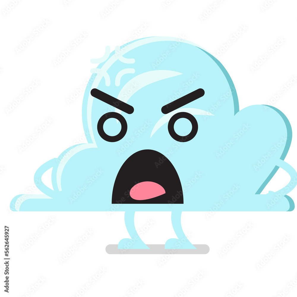 Angry Cloud character emoji Stock Illustration | Adobe Stock
