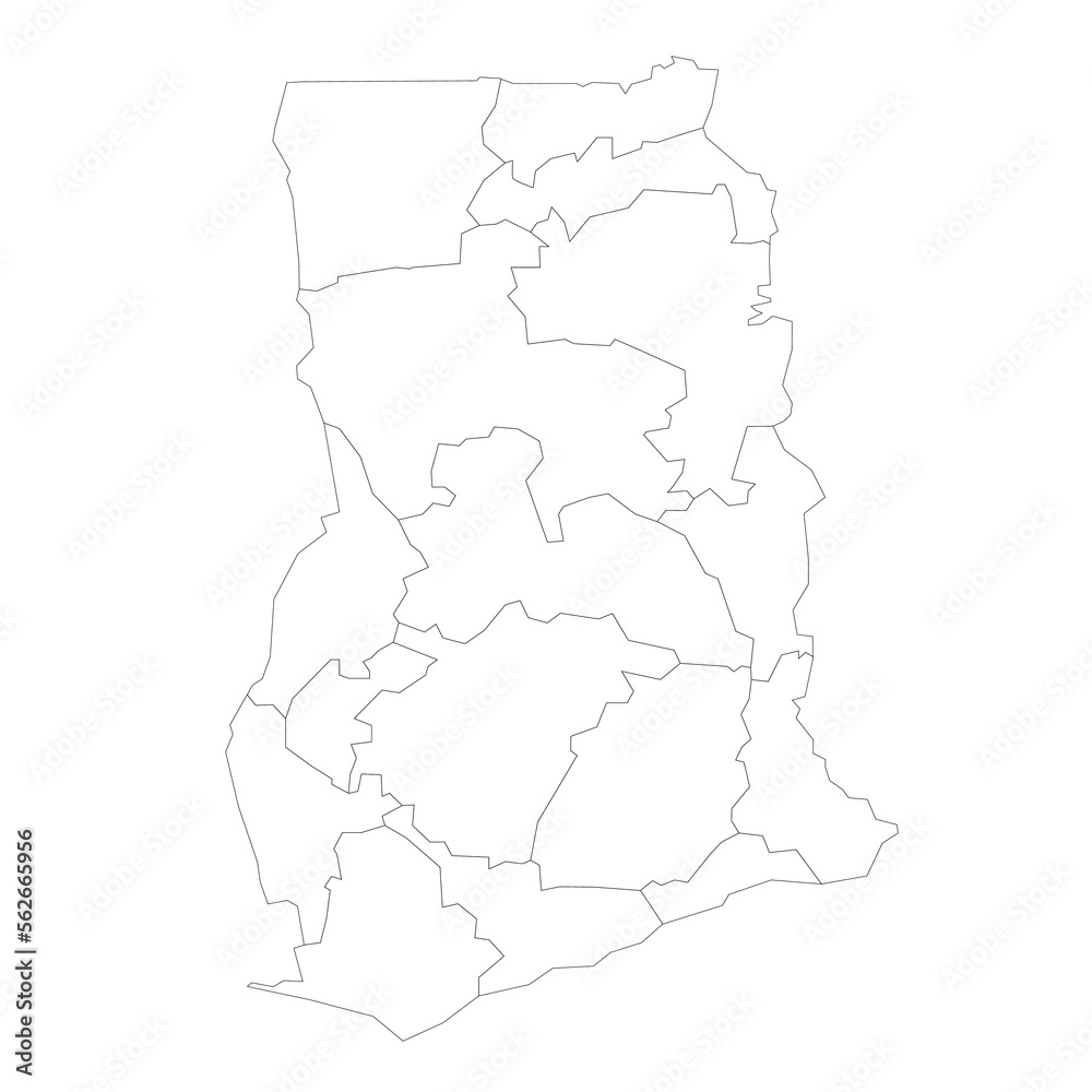 Ghana political map of administrative divisions Stock Vector | Adobe Stock