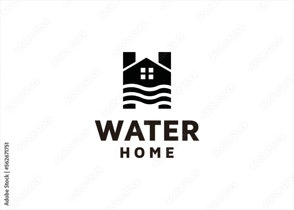 water and home logo symbol Stock Vector | Adobe Stock
