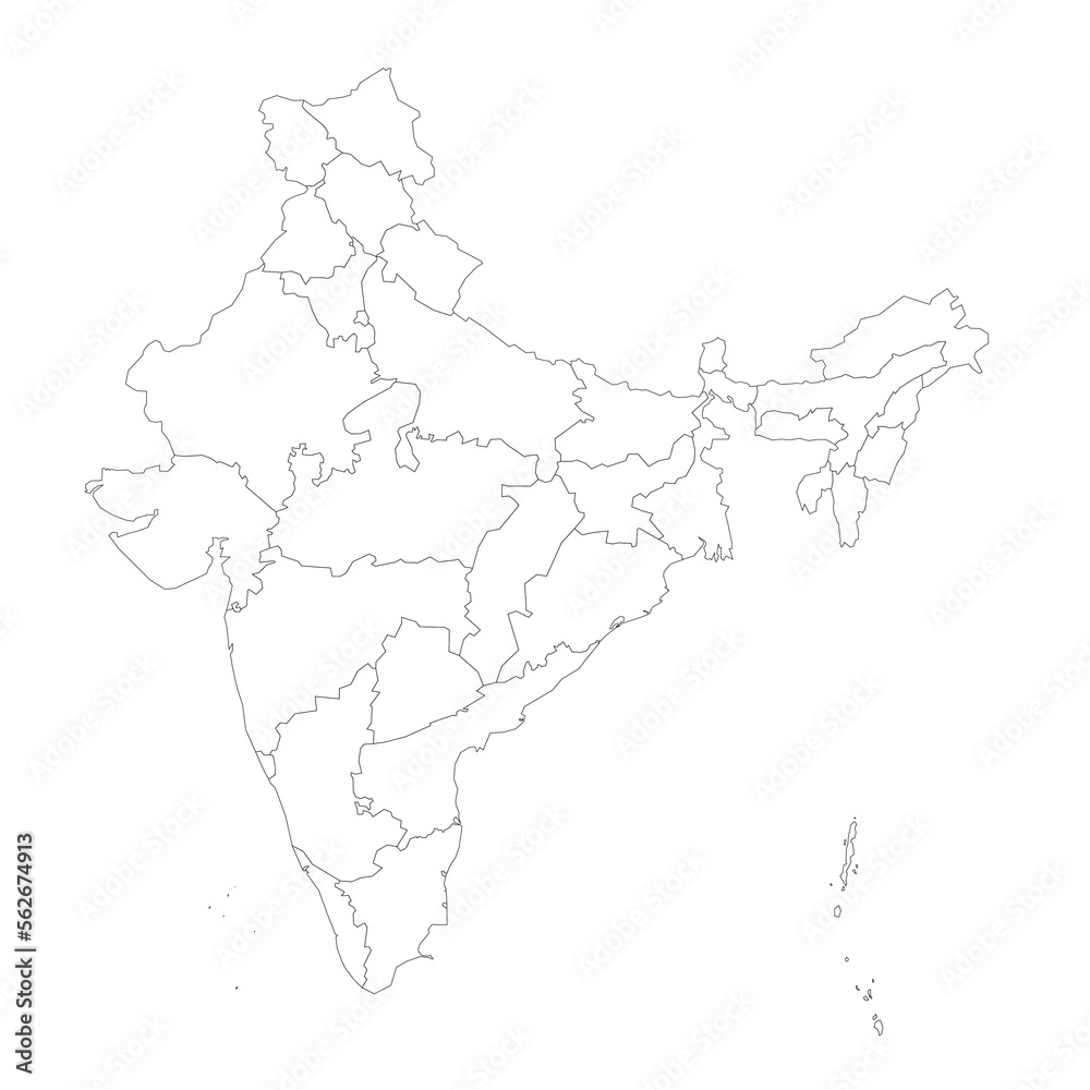 India political map of administrative divisions Stock Vector | Adobe Stock