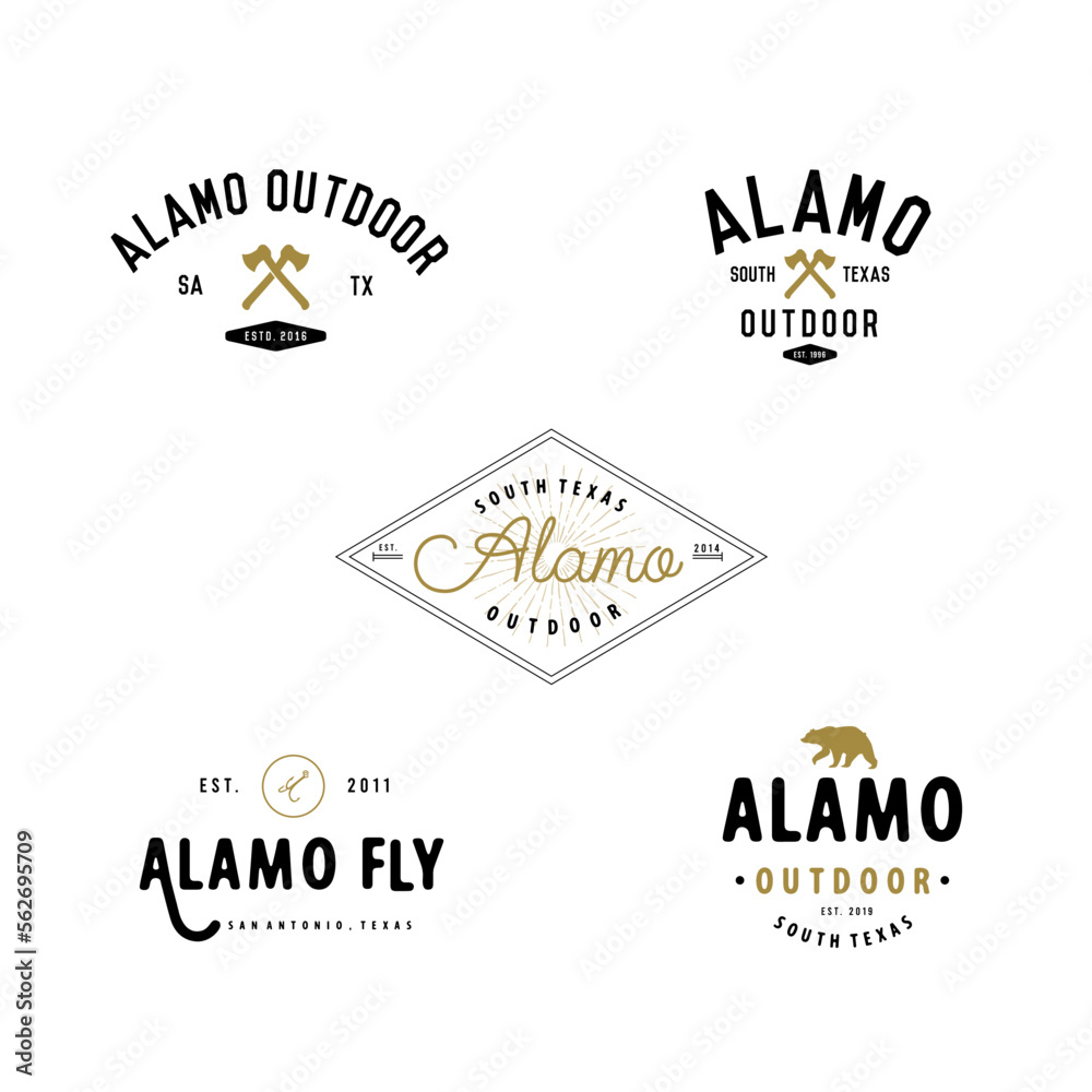 Alamo Outdoor vintage Logo Vector Stock Vector | Adobe Stock