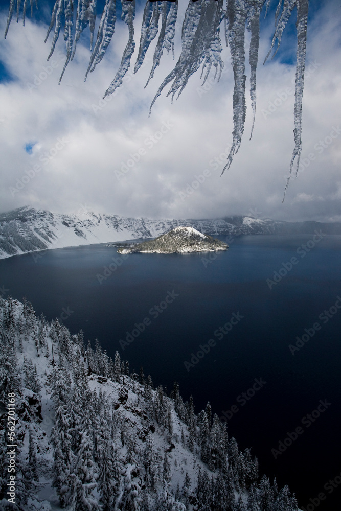 Views of Crater Lake National Park after an early October snowfall from ...