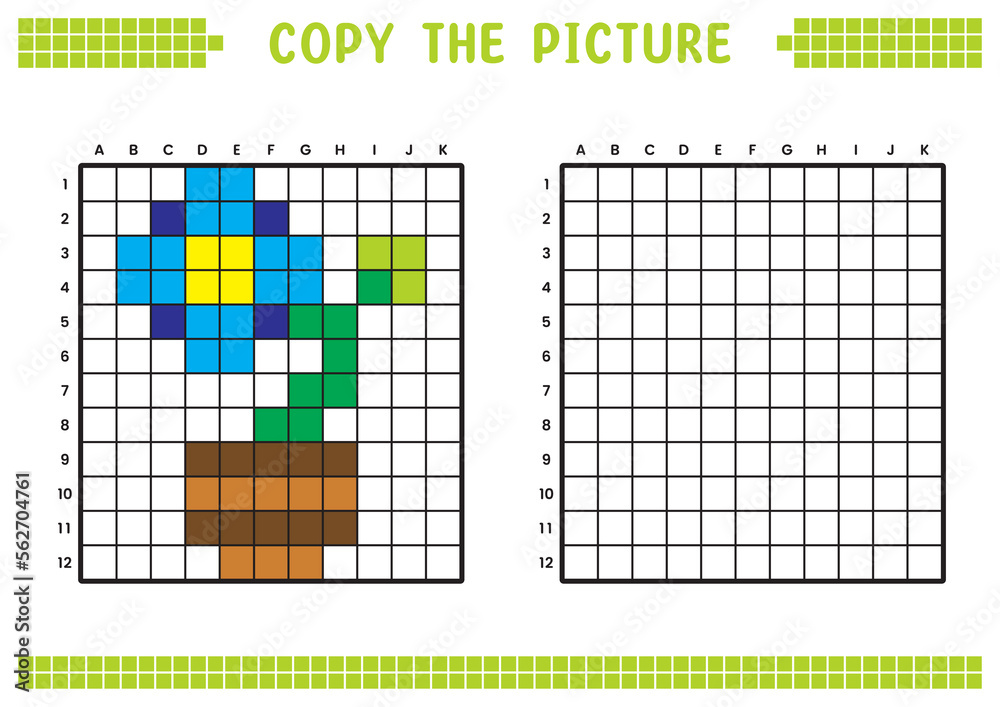 Copy the picture, complete the grid image. Educational worksheets ...