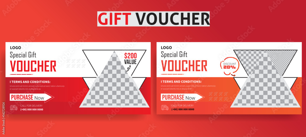 Special gift voucher Template design for delicious food offers ...