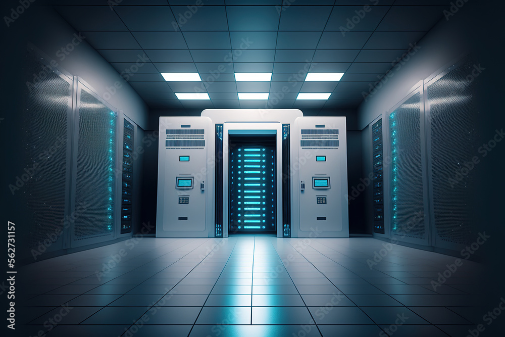 Server Racks in Data Center - Fully Operational Racks, Network Security ...